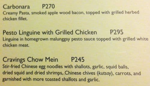 Menu at Cravings restaurant, Quezon City, 1103 Quezon City