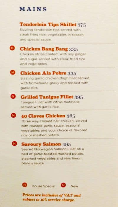 Menu at Cravings restaurant, Mandaluyong, 5th Level