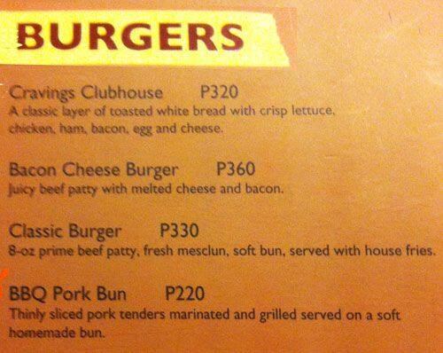 Menu at Cravings restaurant, Quezon City, 1103 Quezon City