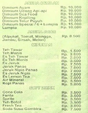 Menu at Dapur Ngebul restaurant, South Tangerang, Jl. Pamulang Permai 1 ...