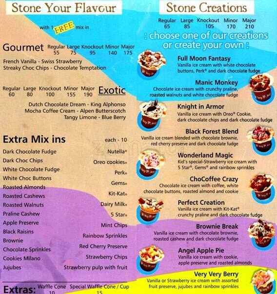 Menu at Hokey Pokey, Ahmedabad