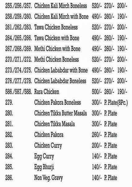 Menu at Friends Poultry, Chandigarh