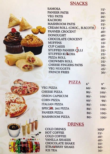 Cakes 365 Menu, Menu for Cakes 365, Old Palasia, Indore - Zomato