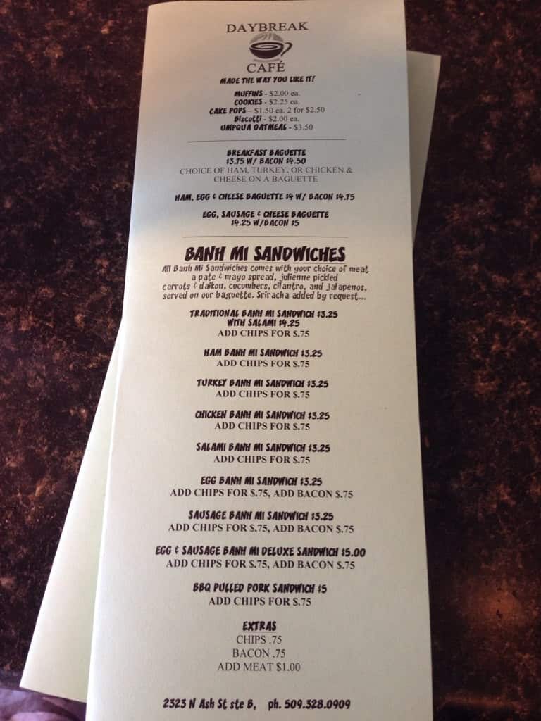 Daybreak Cafe Menu, Menu for Daybreak Cafe, Spokane, Spokane ...