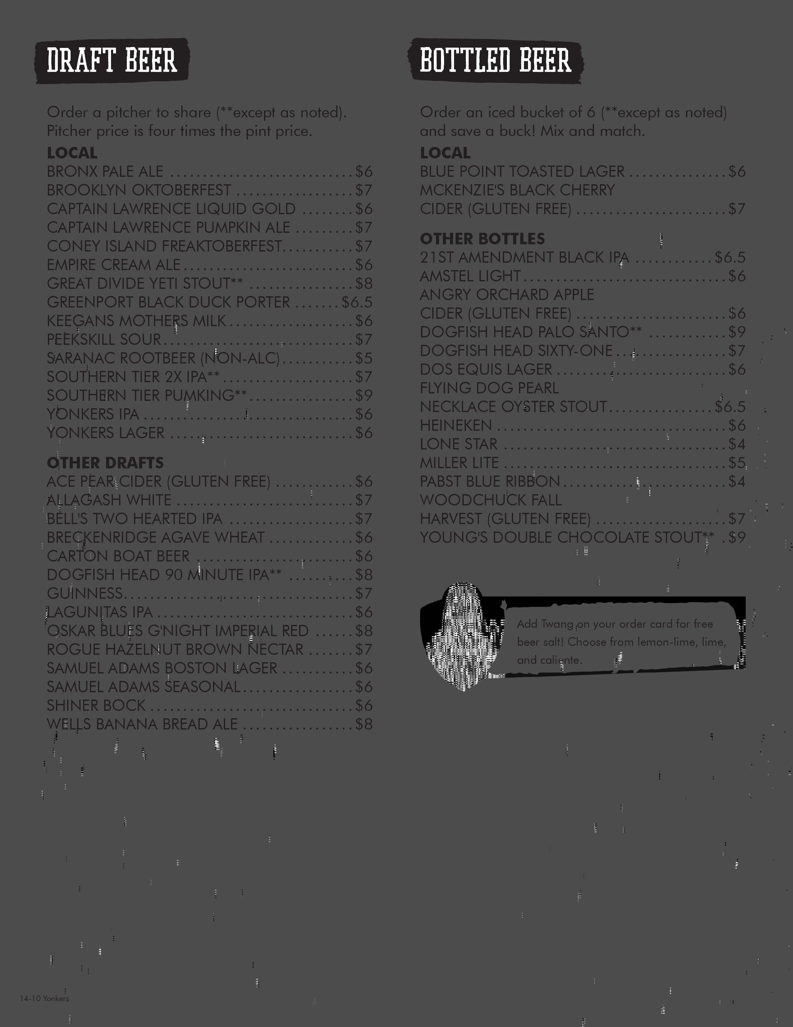 Menu at Alamo Drafthouse pub & bar, Yonkers
