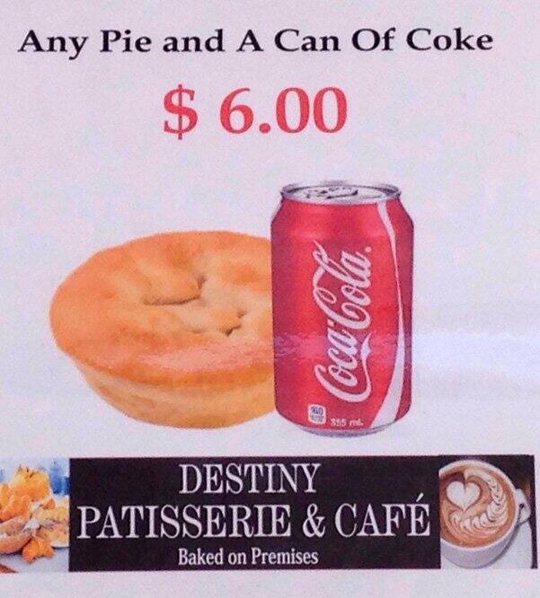 Menu at Destiny Patisserie & Café cafe, Perth