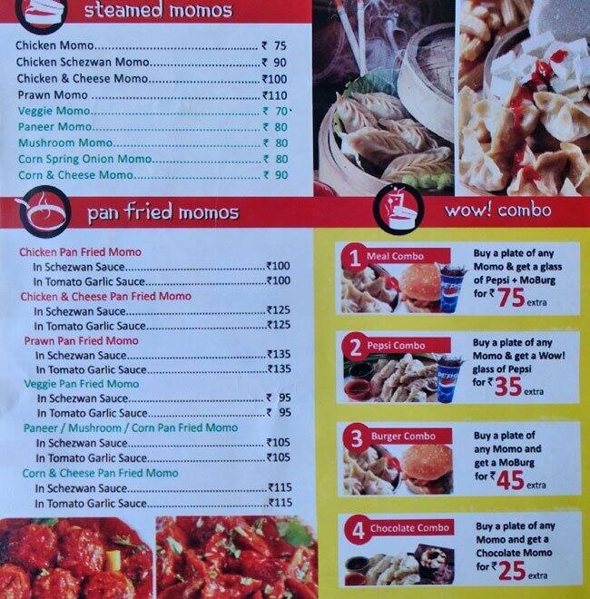Wow! Momo Menu, Menu for Wow! Momo, Sector 12, Dwarka, New Delhi - Zomato