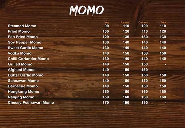 Menu at Fat Belly, Guwahati, RGB Road