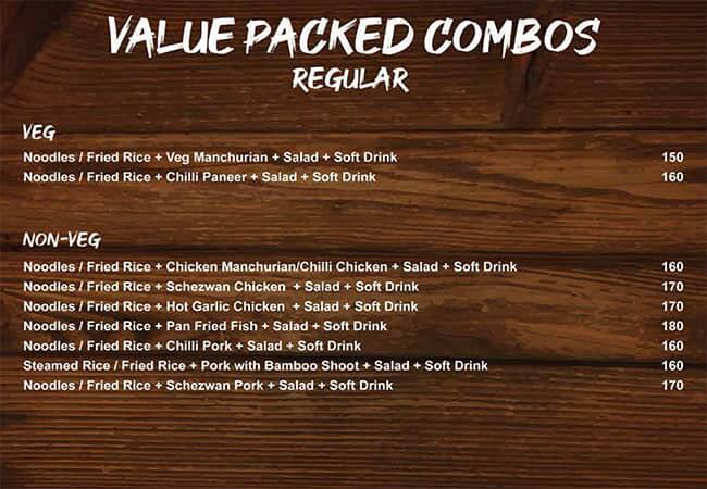 Menu at Fat Belly, Guwahati, RGB Road