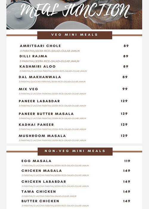 Menu at Meal Junction, Greater Noida