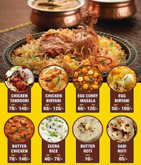 Menu of Comfort Chicken Biryani Family Restaurant, Kamptee Locality, Nagpur