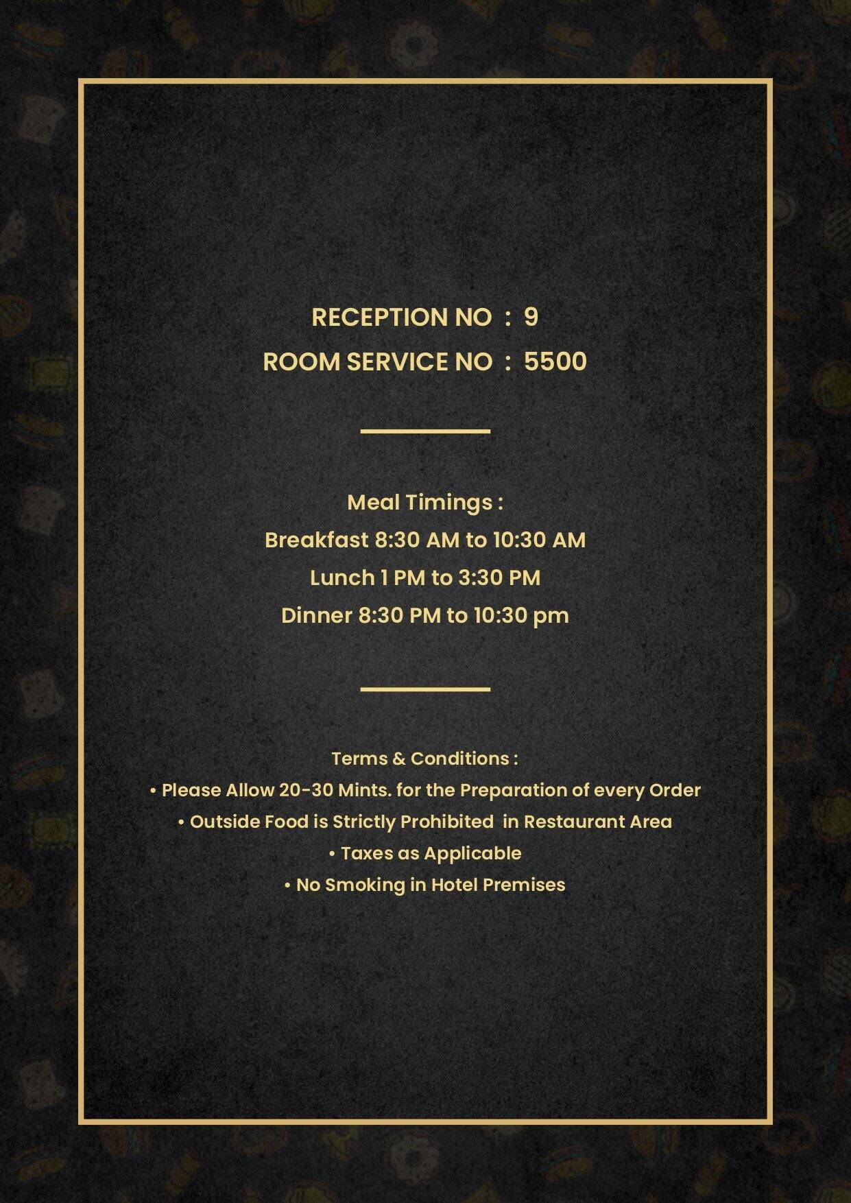 Menu at The Classio, Rishikesh