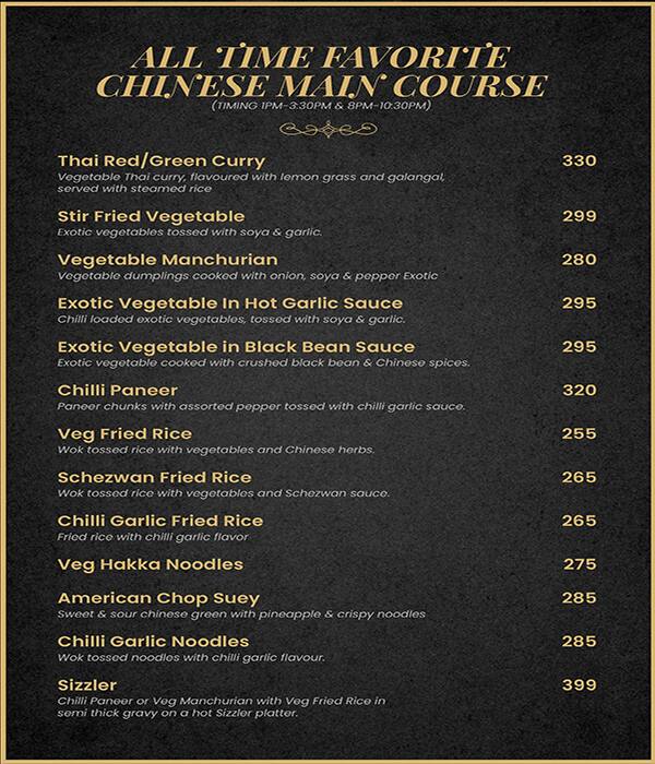 Menu at The Classio, Rishikesh