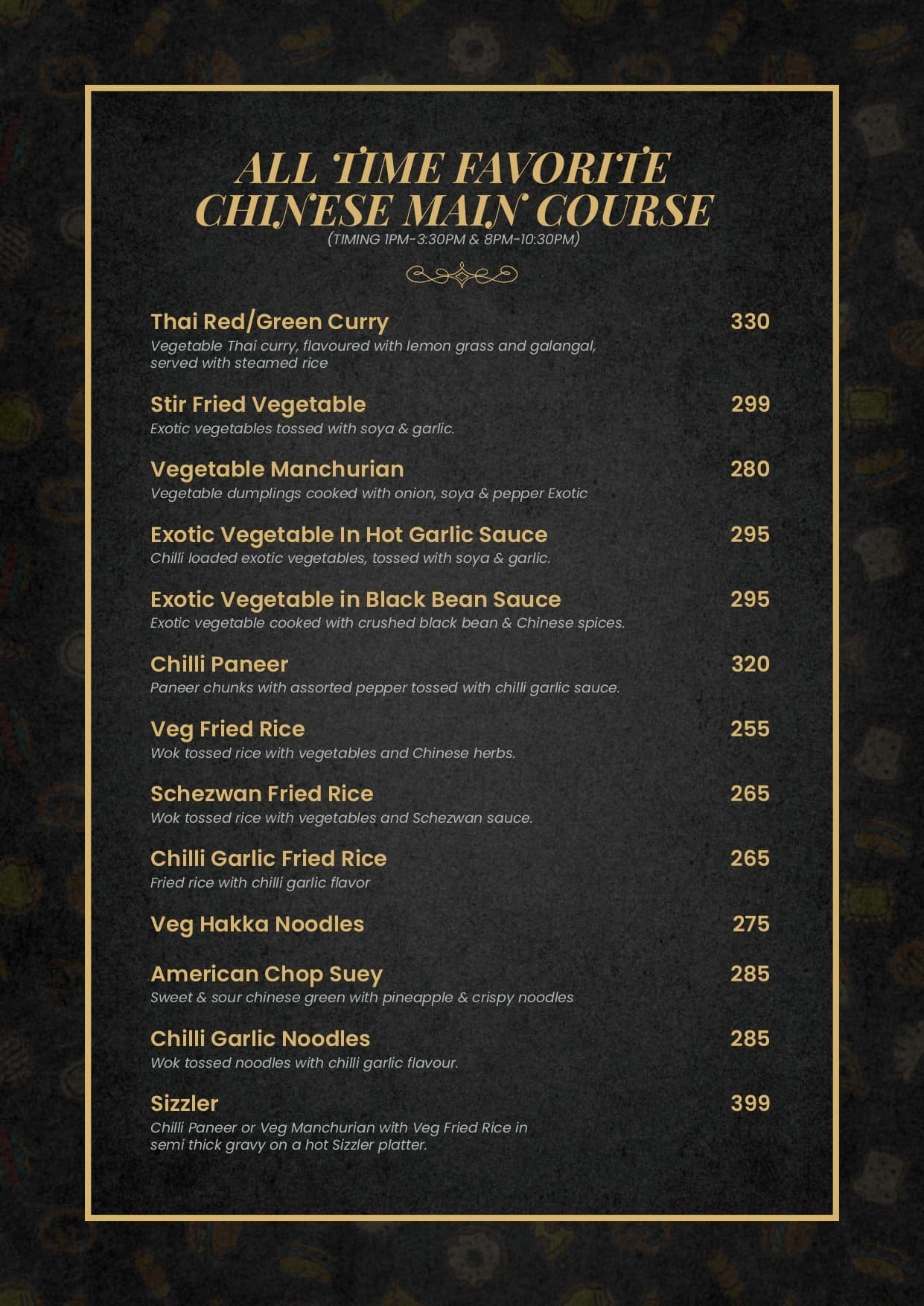 Menu at The Classio, Rishikesh