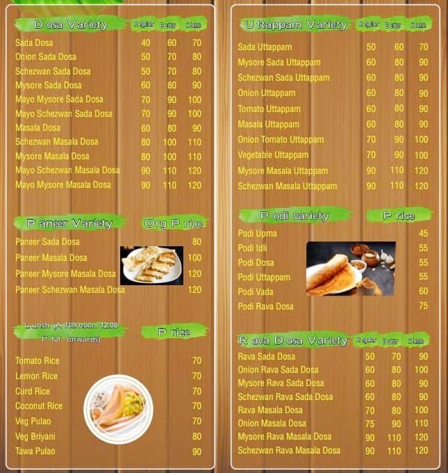 Menu of Amogha Bhavan, Mulund East, Mumbai