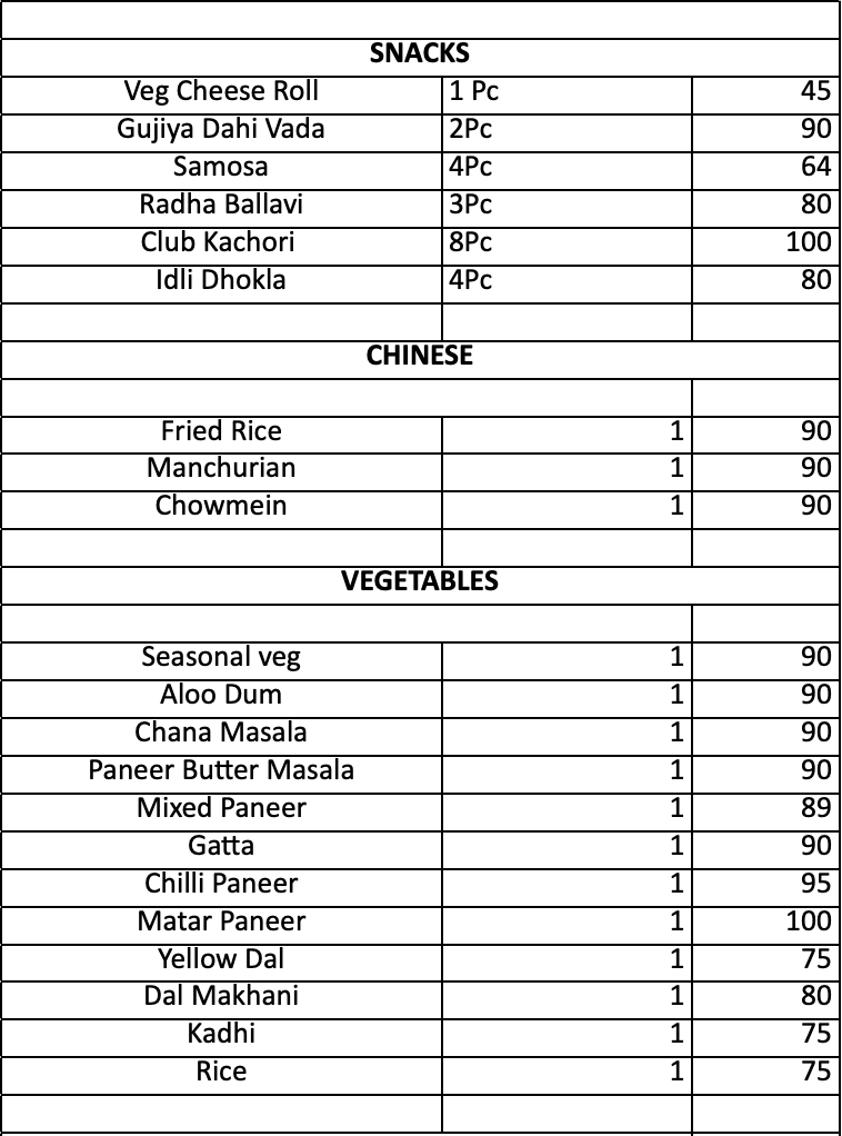 Menu of Kaka Tea, Esplanade, Kolkata