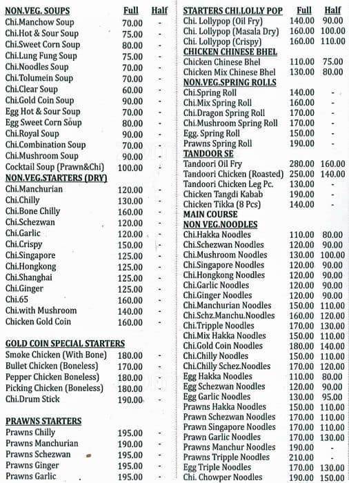 Gold Coin Chinese Point Menu, Menu for Gold Coin Chinese Point, Powai ...