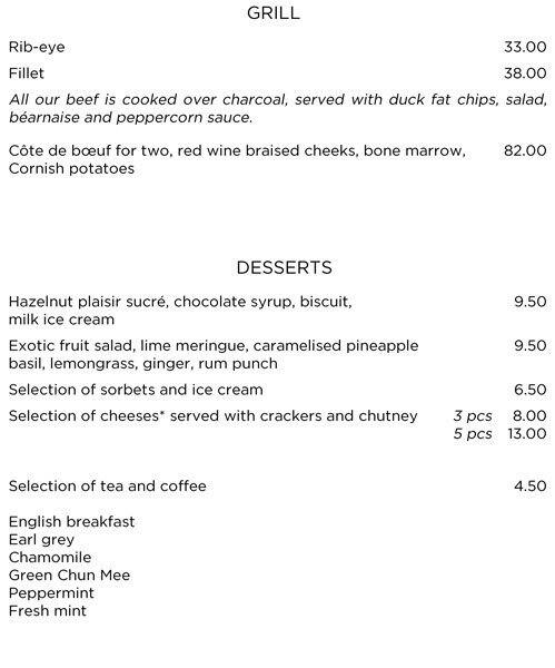 Menu at City Social pub & bar, London, Tower 42