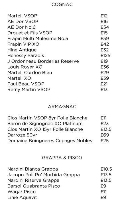 Menu at City Social pub & bar, London, Tower 42