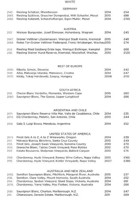 Menu at City Social pub & bar, London, Tower 42