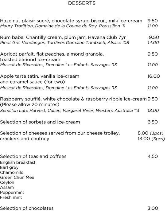 Menu at City Social pub & bar, London, Tower 42