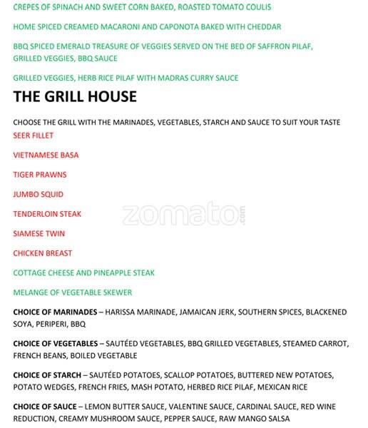 Menu at Mash, Chennai, 3/2 Mash -The Grill House Haddows 2'nd Street