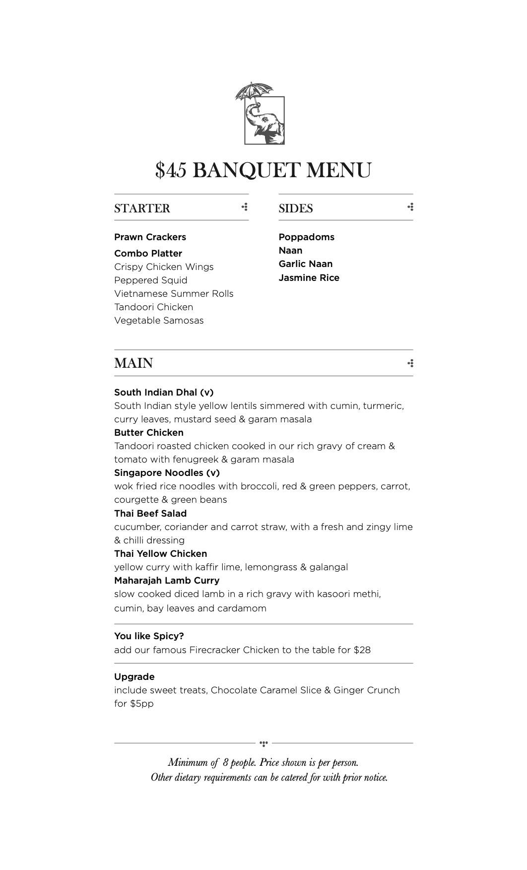 Menu at Monsoon Poon restaurant, Auckland, Lower Hobson St