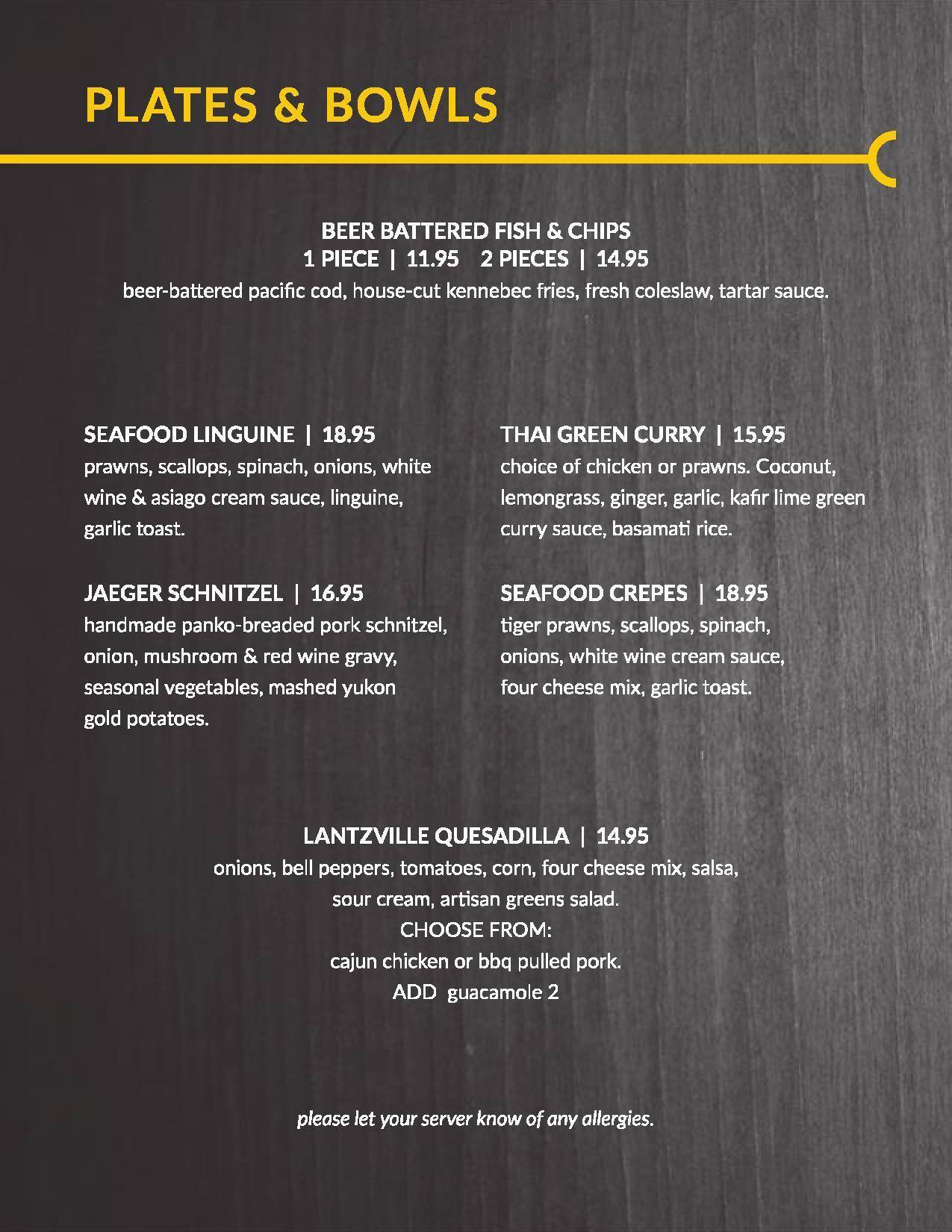 Menu At Lantzville Village Pub Lantzville