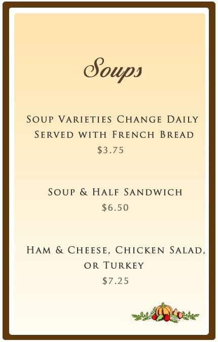 Menu at Harvest Moon Gourmet Bistro pub & bar, Miami Springs