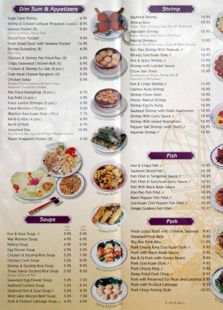 Menu at Peking Inn restaurant, Camarillo