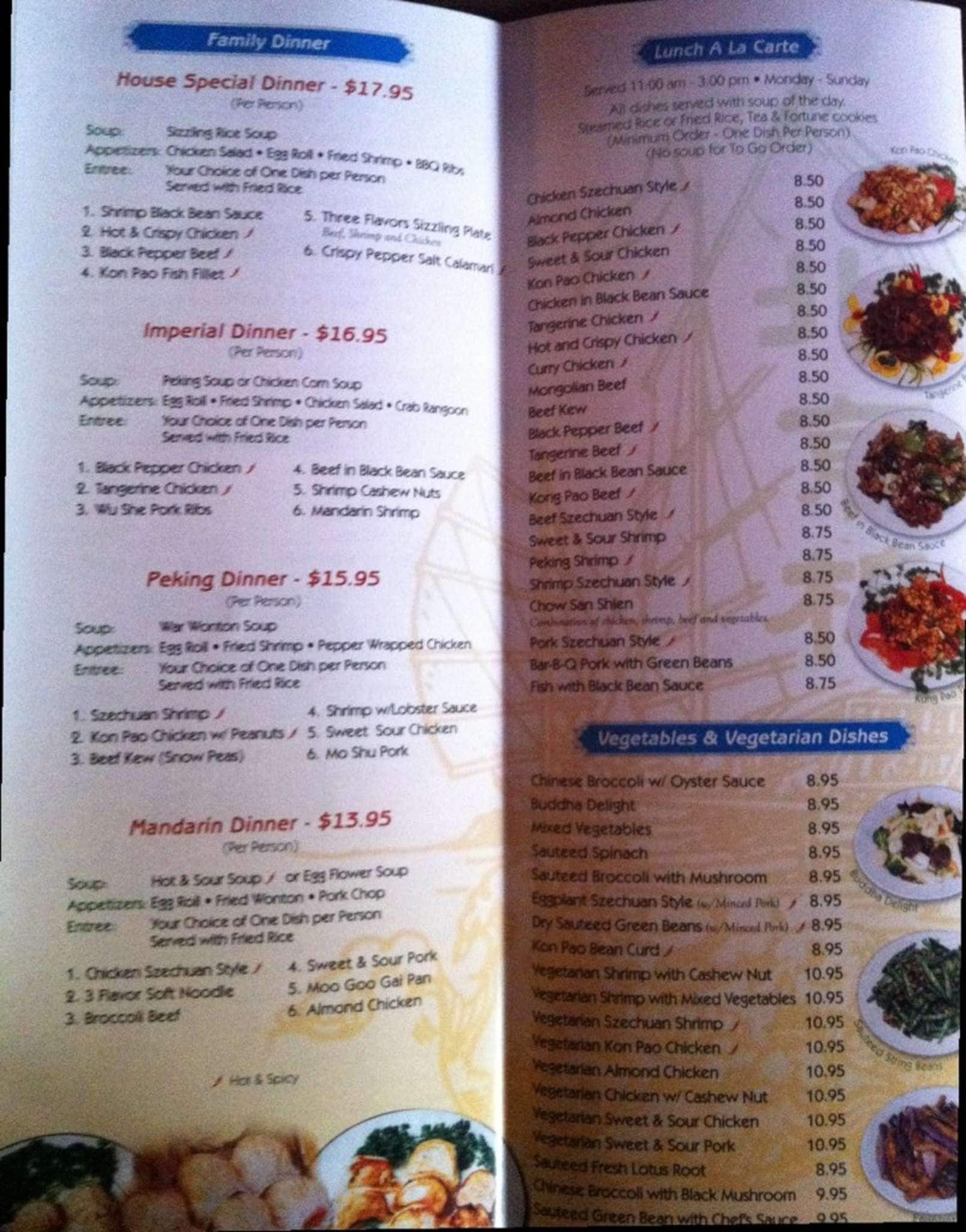 Menu at Peking Inn restaurant, Camarillo