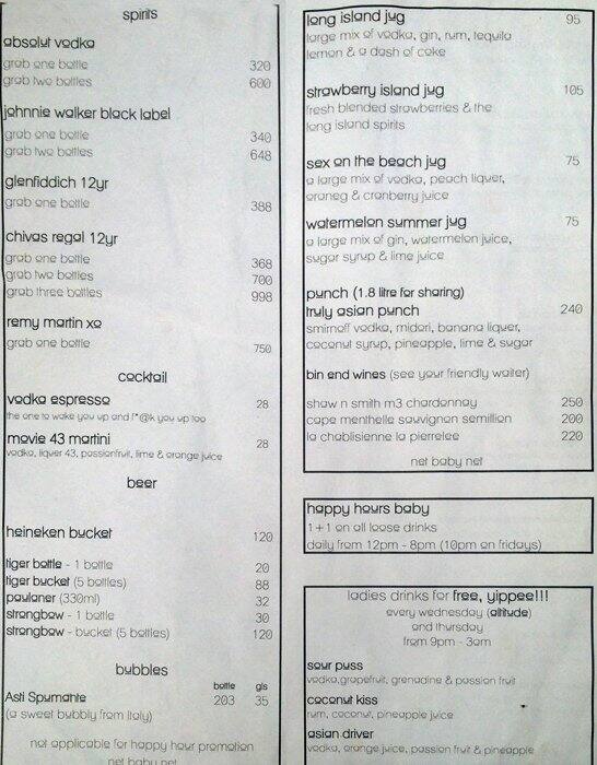 Twenty.One Menu, Menu for Twenty.One, Bukit Bintang, Kuala Lumpur ...