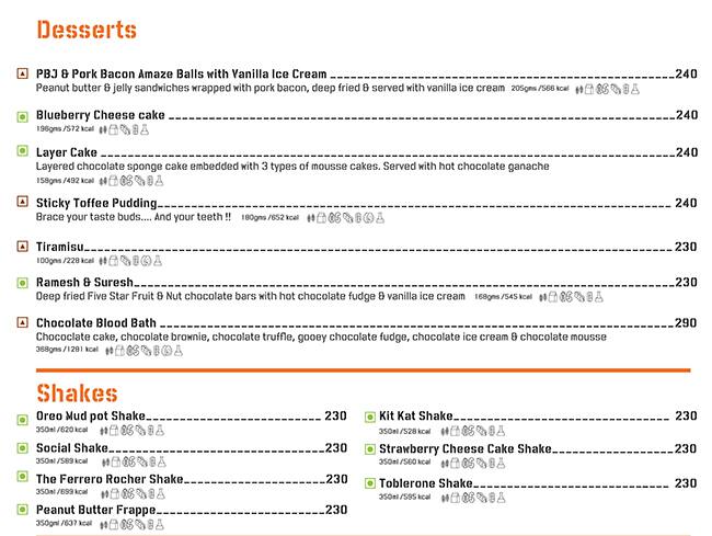 Menu at The Mills SOCIAL, Pune