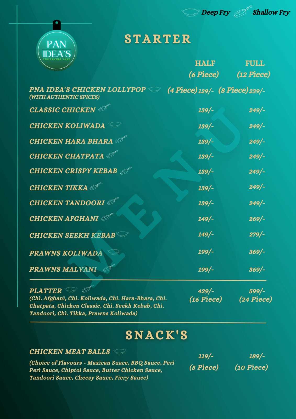 Menu of Pan Ideas, Khopat, Thane West, Thane