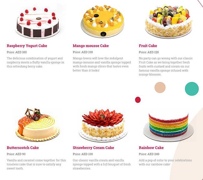 Menu at Mister Baker - Best Cakes In Dubai | Birthday Cakes ...