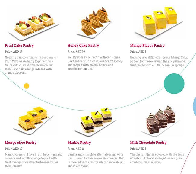 Menu at Mister Baker - Best Cakes In Dubai | Birthday Cakes ...