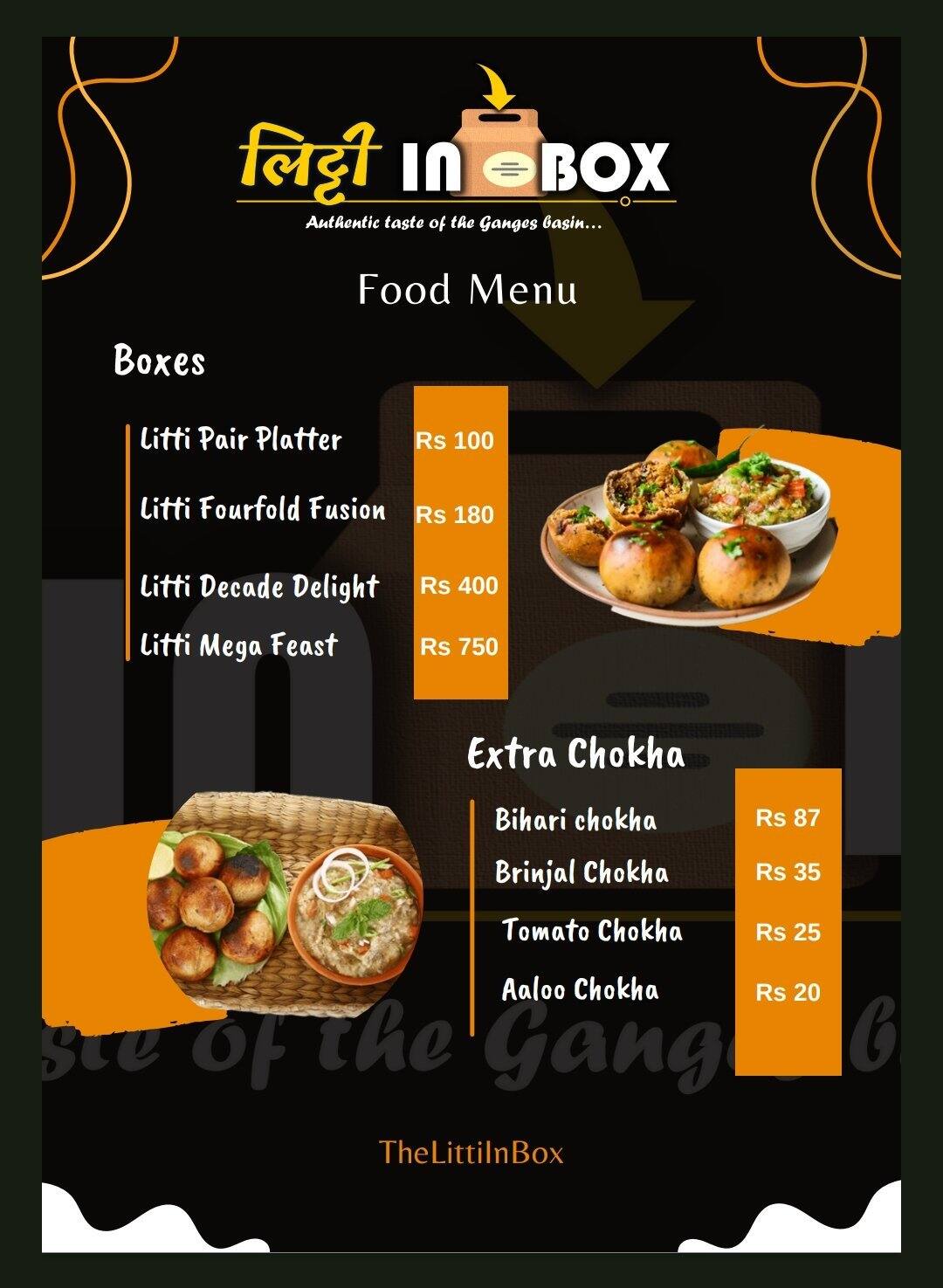 Menu of The Litti Inbox, Aashiana, Lucknow