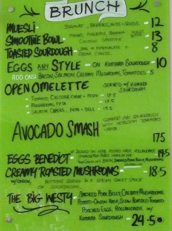 Menu at Kings Garden Cafe Henderson, Auckland