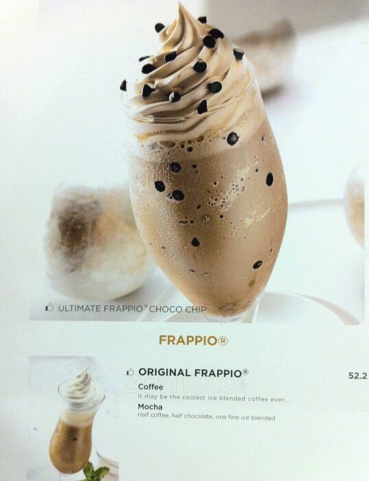 Menu at Excelso cafe, Jakarta, Plaza Indonesia