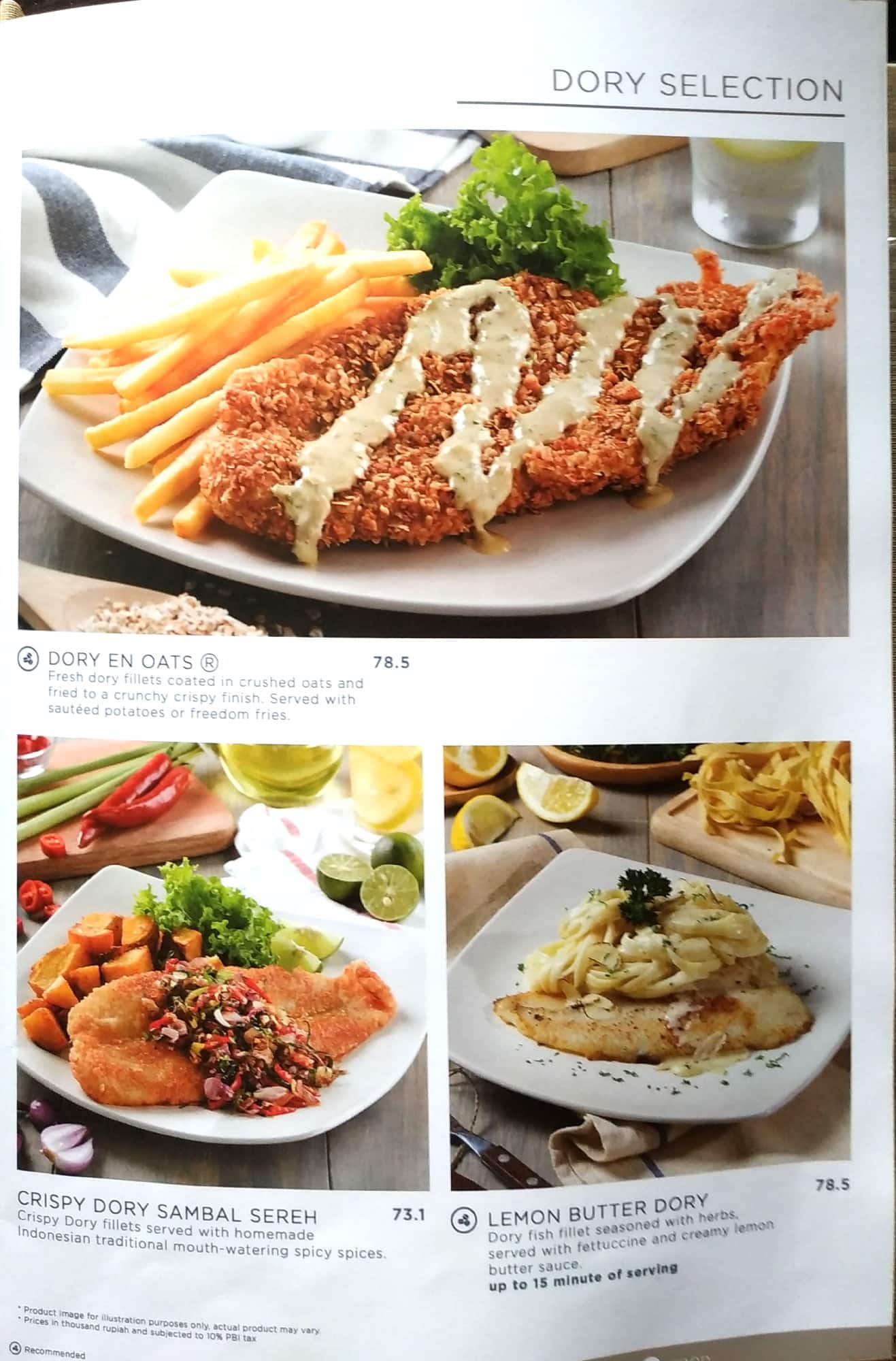 Menu at Excelso cafe, Jakarta, Senayan City