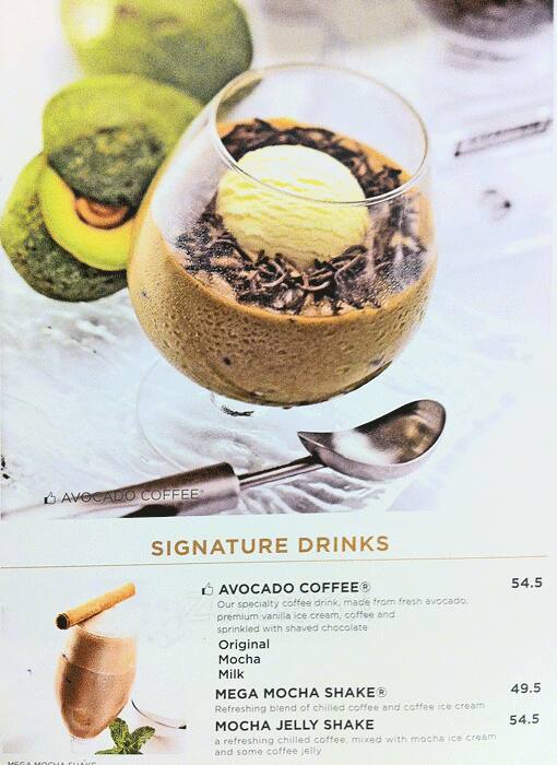 Menu at Excelso cafe, Jakarta, Plaza Indonesia