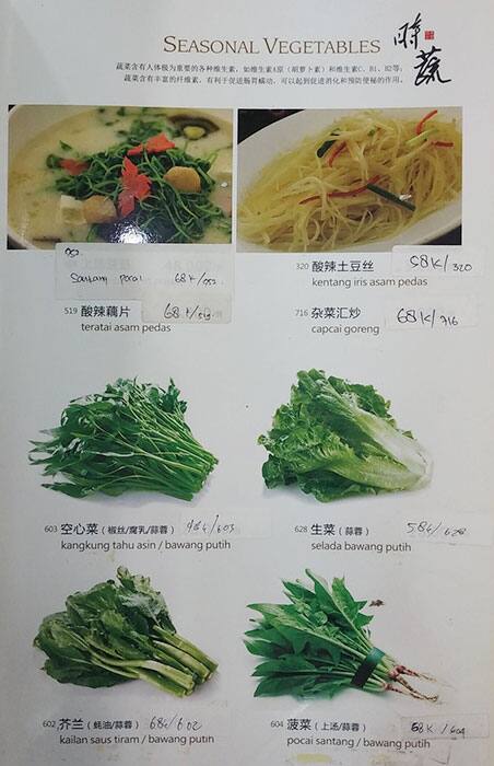 Menu at Restaurant Da Tang, Central Jakarta
