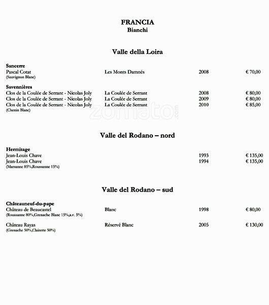 Menu at Open Colonna Bistrò restaurant, Rome