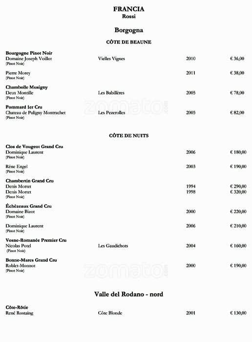 Menu at Open Colonna Bistrò restaurant, Rome