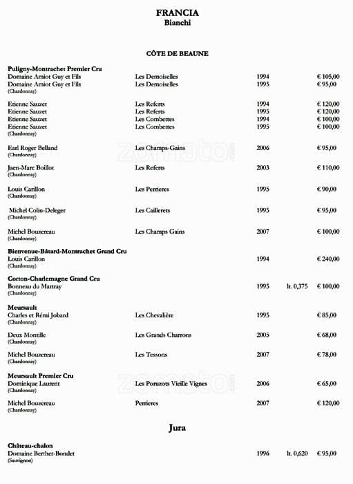 Menu at Open Colonna Bistrò restaurant, Rome