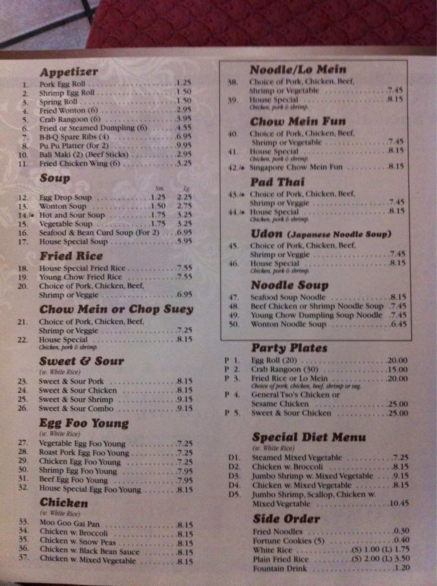 Menu at Grand Peking restaurant, Wetherington