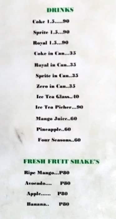 Menu at Traveller's Sizzling House restaurant, Santa Rosa