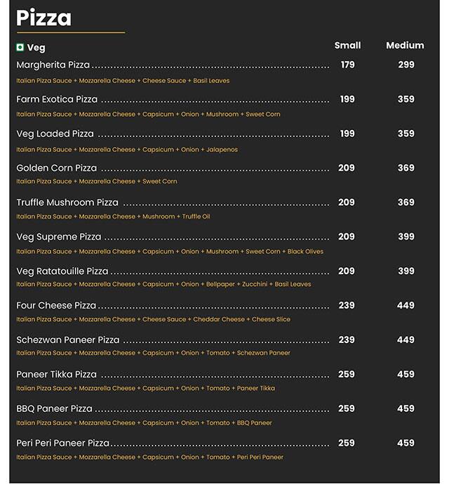 Menu of Pizza Town, Kandivali East, Mumbai