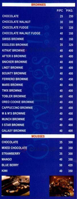 Menu at Cravings, Mumbai, Bus Depot