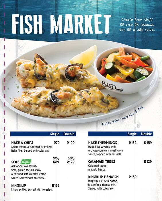 Menu at John Dory's pub & bar, Durban, L05